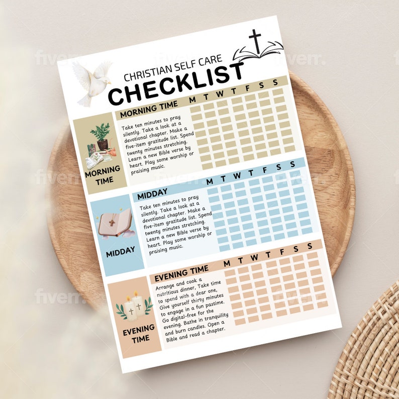 Christian Self Care Checklist: Prayer, Bible Study, Daily Routine ...