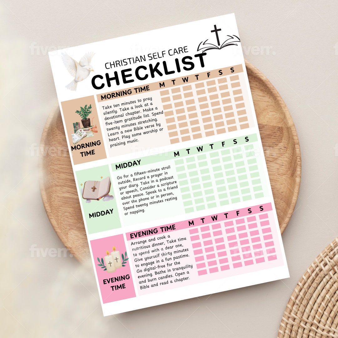Christian Self Care Checklist: Prayer, Gratitude, Bible Study ...