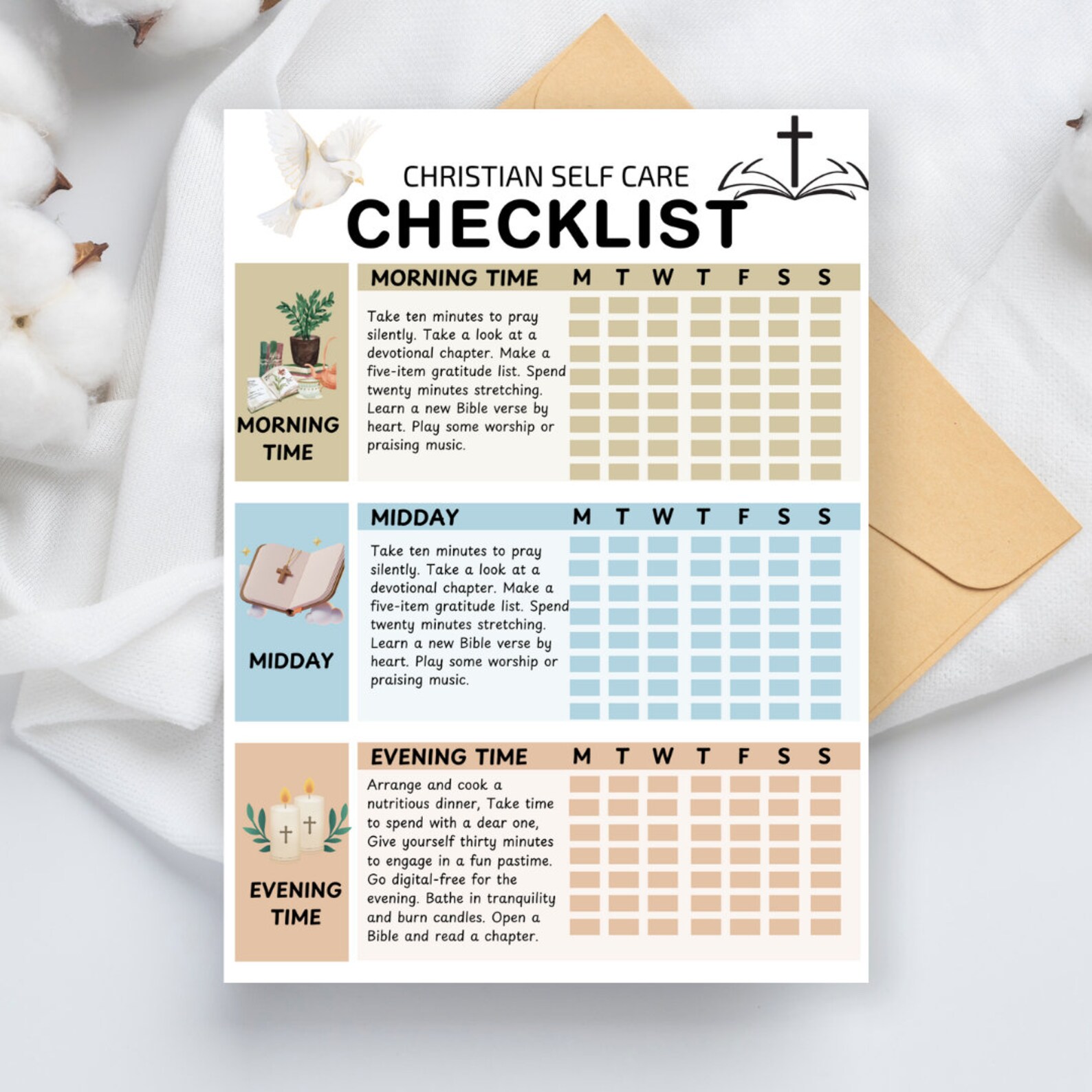 Christian Self Care Checklist: Prayer, Bible Study, Daily Routine ...