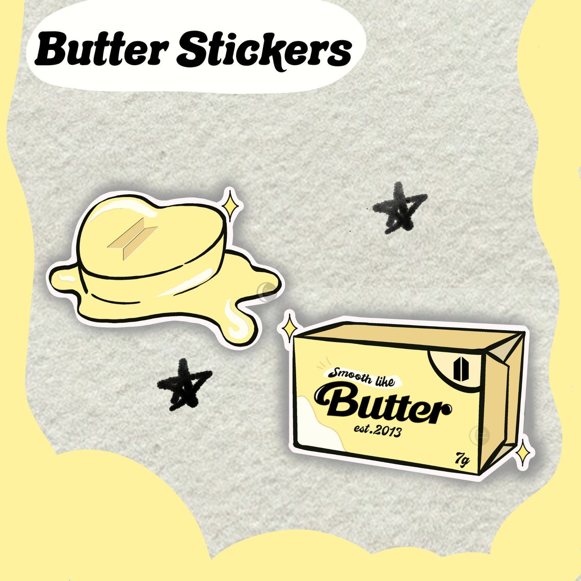 BTS Butter Waterproof Stickers Butter Logo Sticker Smooth - Etsy
