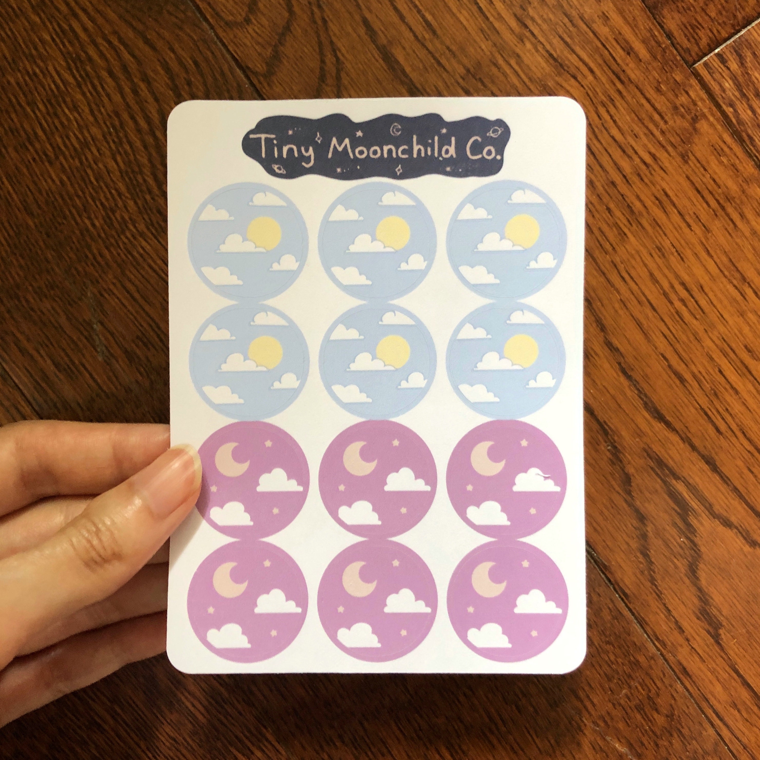 Papercraft Materials Blue Skies Sticker Cloud Night Circle Sky Stickers ...