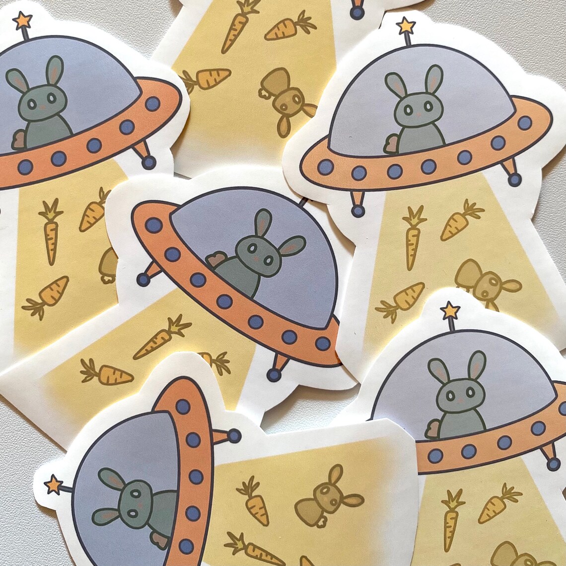 Bunny UFO Sticker Alien Bunny Rabbit UFO Alien Rabbit | Etsy