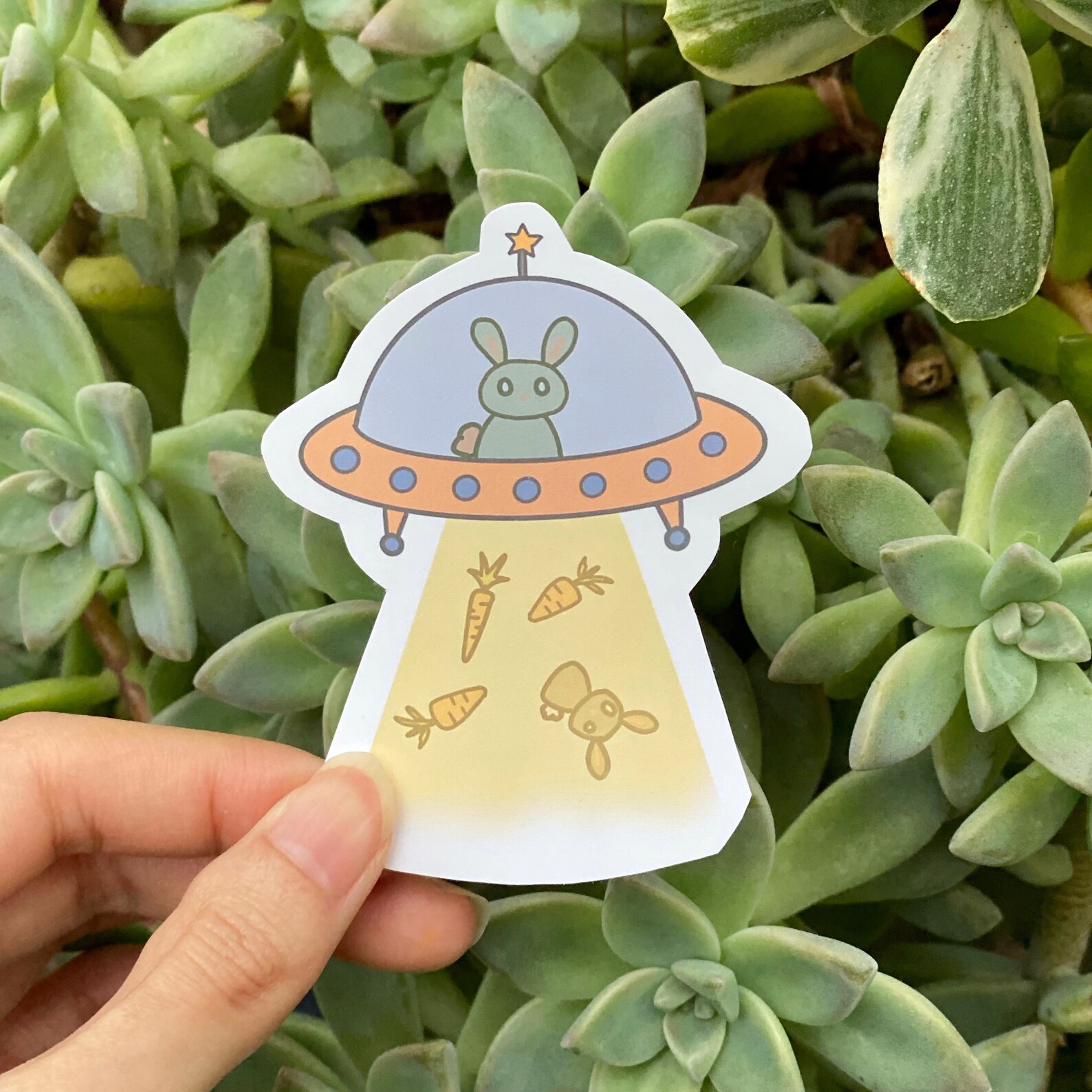Bunny UFO Sticker Alien Bunny Rabbit UFO Alien Rabbit | Etsy
