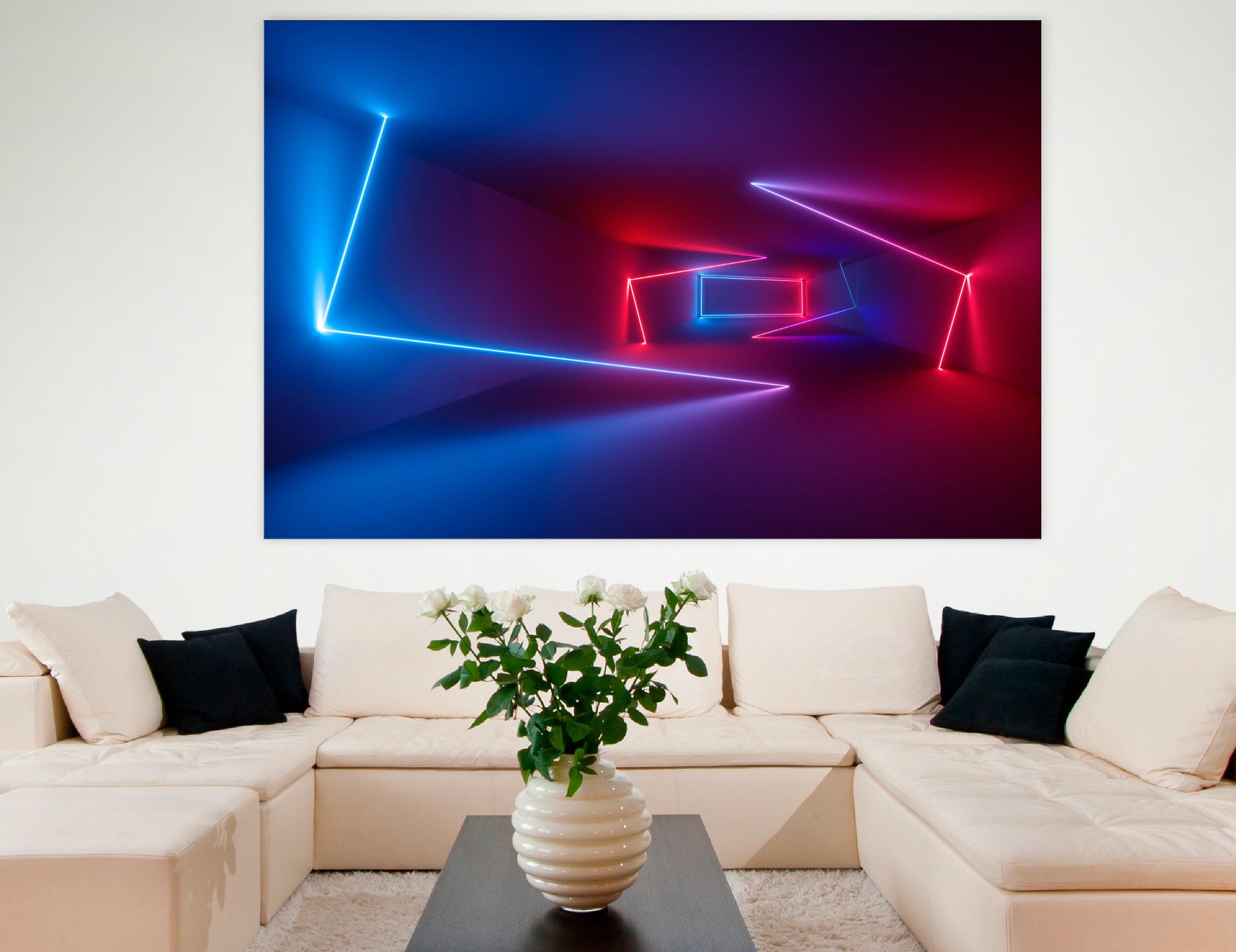 Neon Canvas Art Led Canvas Art Led Abstract Wall Decor Neon | Etsy