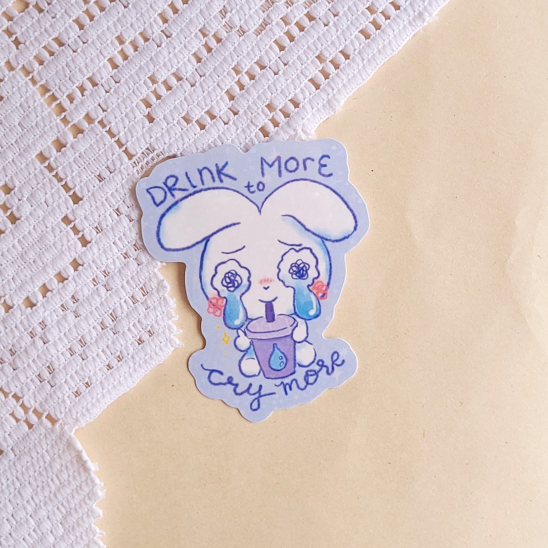 Drink More to Cry More Crying Emotional Bunny Sparkly - Etsy