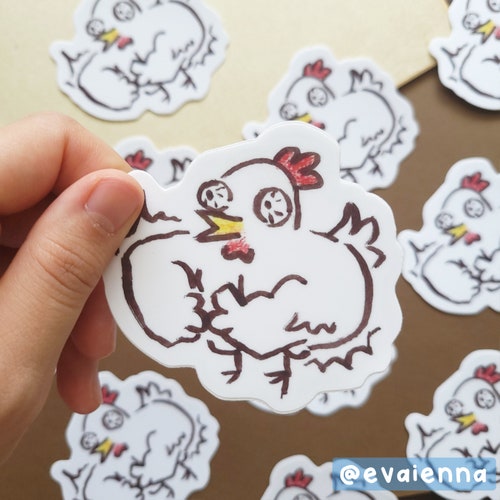 Chicken Face Bumper Sticker Chicken Sticker Chicken Coop - Etsy