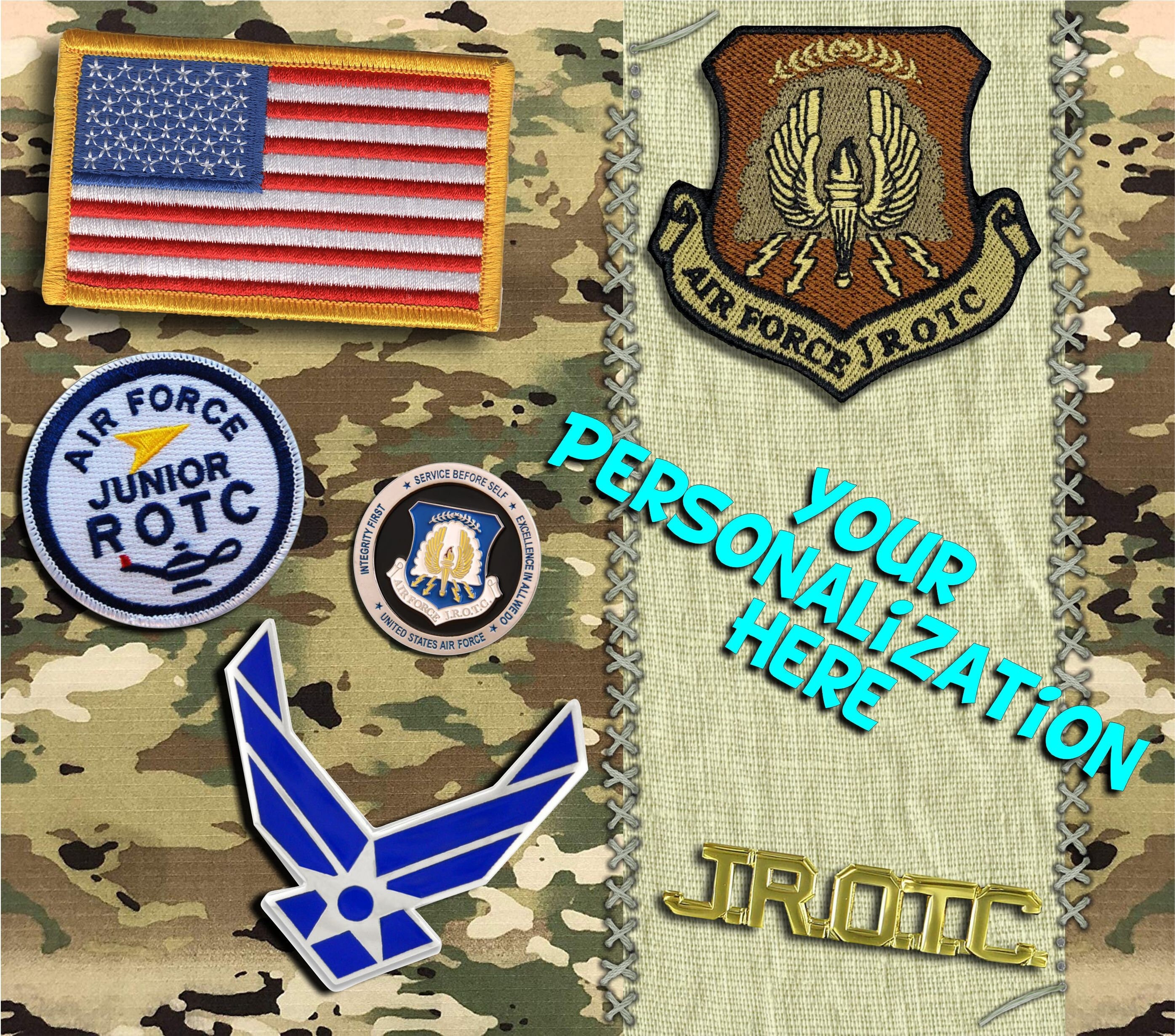 US Air Force JROTC 20 Oz Skinny Straight Tumbler Template Png AFJROTC ...