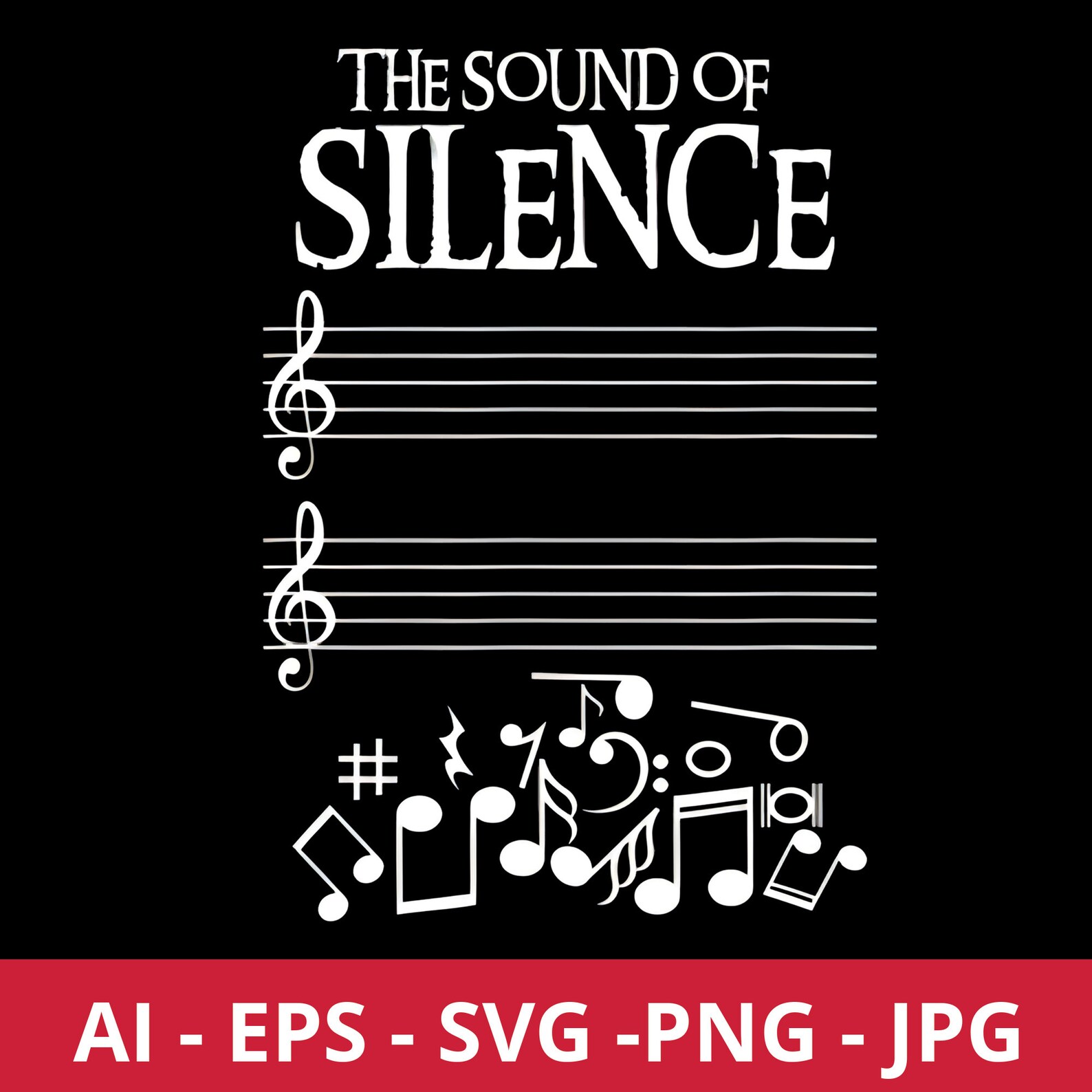 The Sound of Silence Musical Notes - Etsy