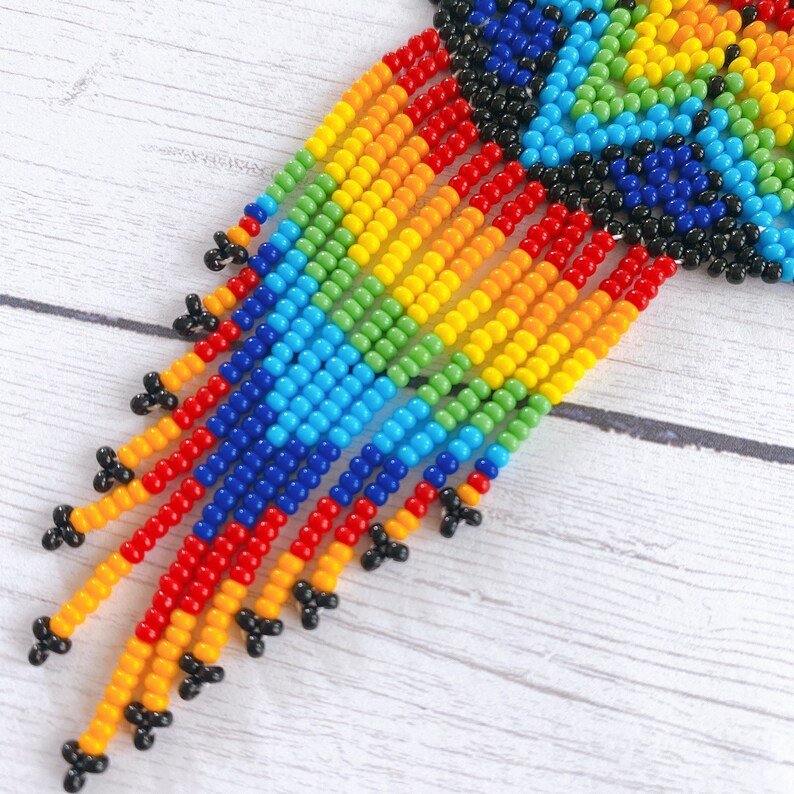 Beaded Necklace Colorful Necklace Native Style Necklace - Etsy
