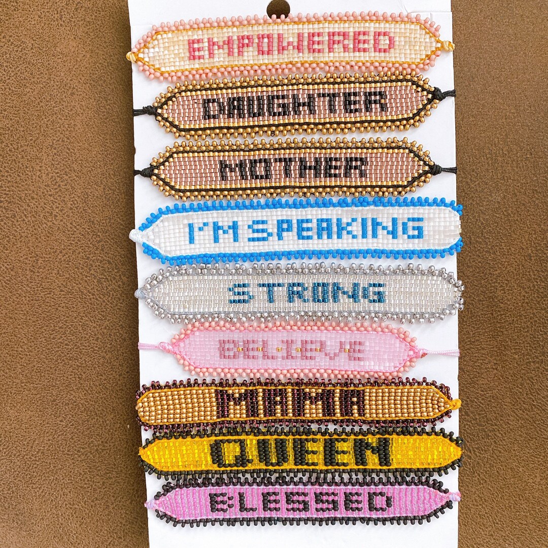 Beaded Bracelet With Words/ Phrases - Etsy