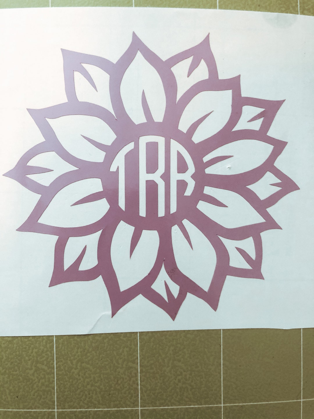 Flower Monogram Decal - Etsy