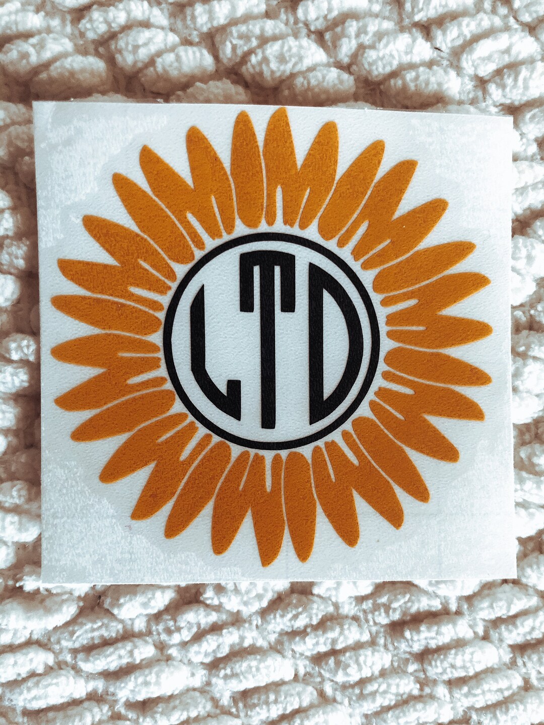 Sunflower Monogram Decal - Etsy