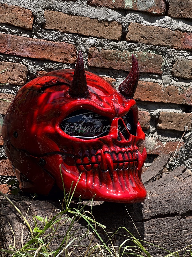 Abaddon II Skull Motorcycle Helmet Custom DOT and ECE Approved - Etsy