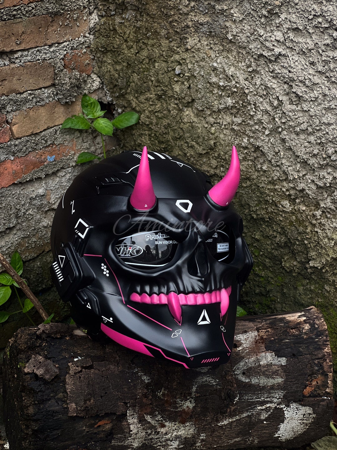 Cyberpunk Motorcycle Helmet Custom | Cyberpunk Mask | Cyberskull | DOT ...