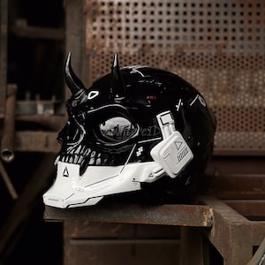Cyberpunk Motorcycle Helmet Custom | Cyberpunk Mask | Cyberskull | DOT ...