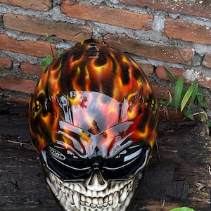 Ghost Rider Skull Motorcycle Helmet Custom DOT and ECE Approved - Etsy ...