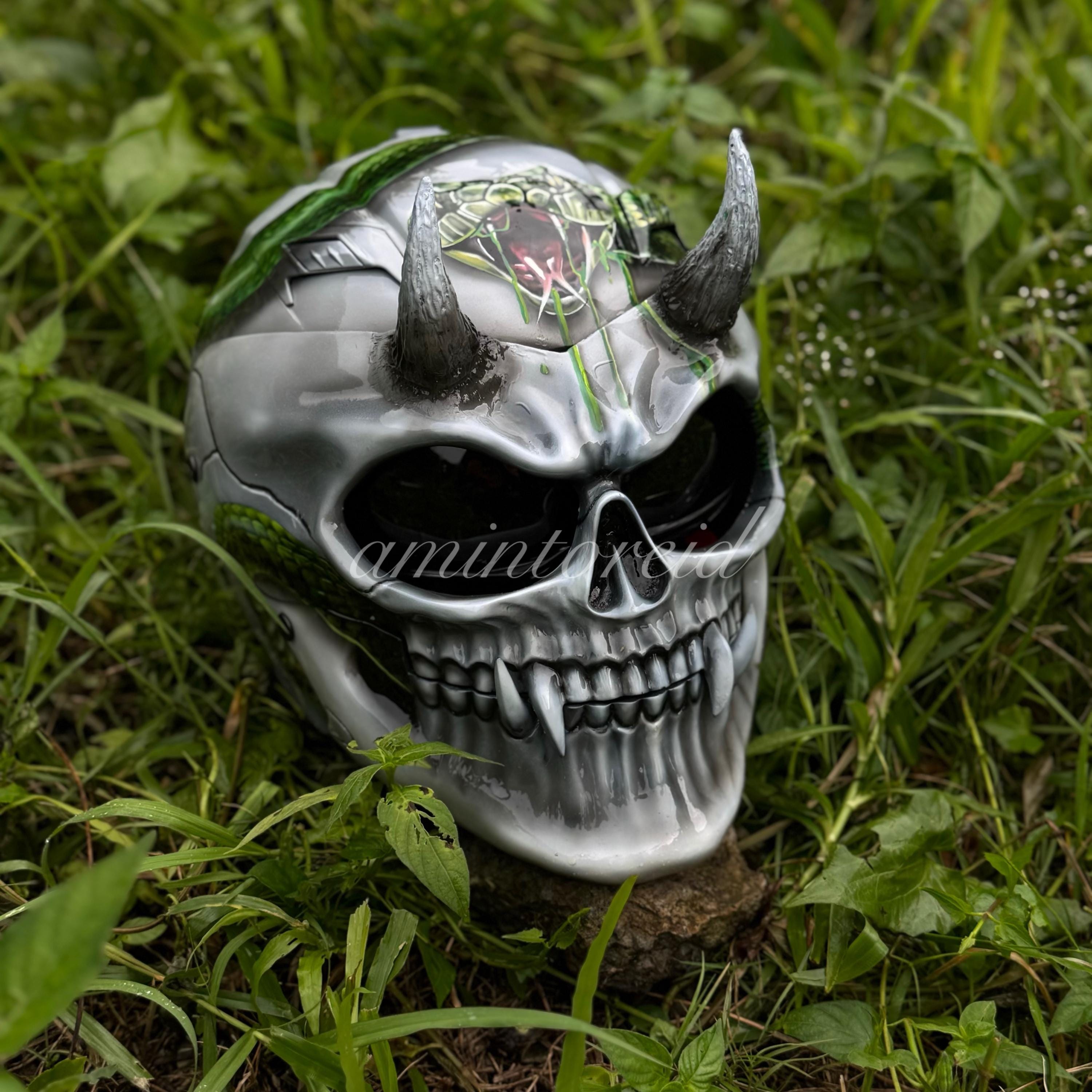 Viper Skull Motorcycle Helmet Custom DOT and ECE Approved - Etsy