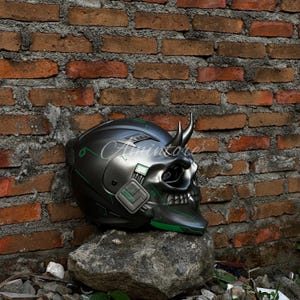 Cyberpunk Motorcycle Helmet Custom | Cyberpunk Mask | Cyberskull | DOT ...