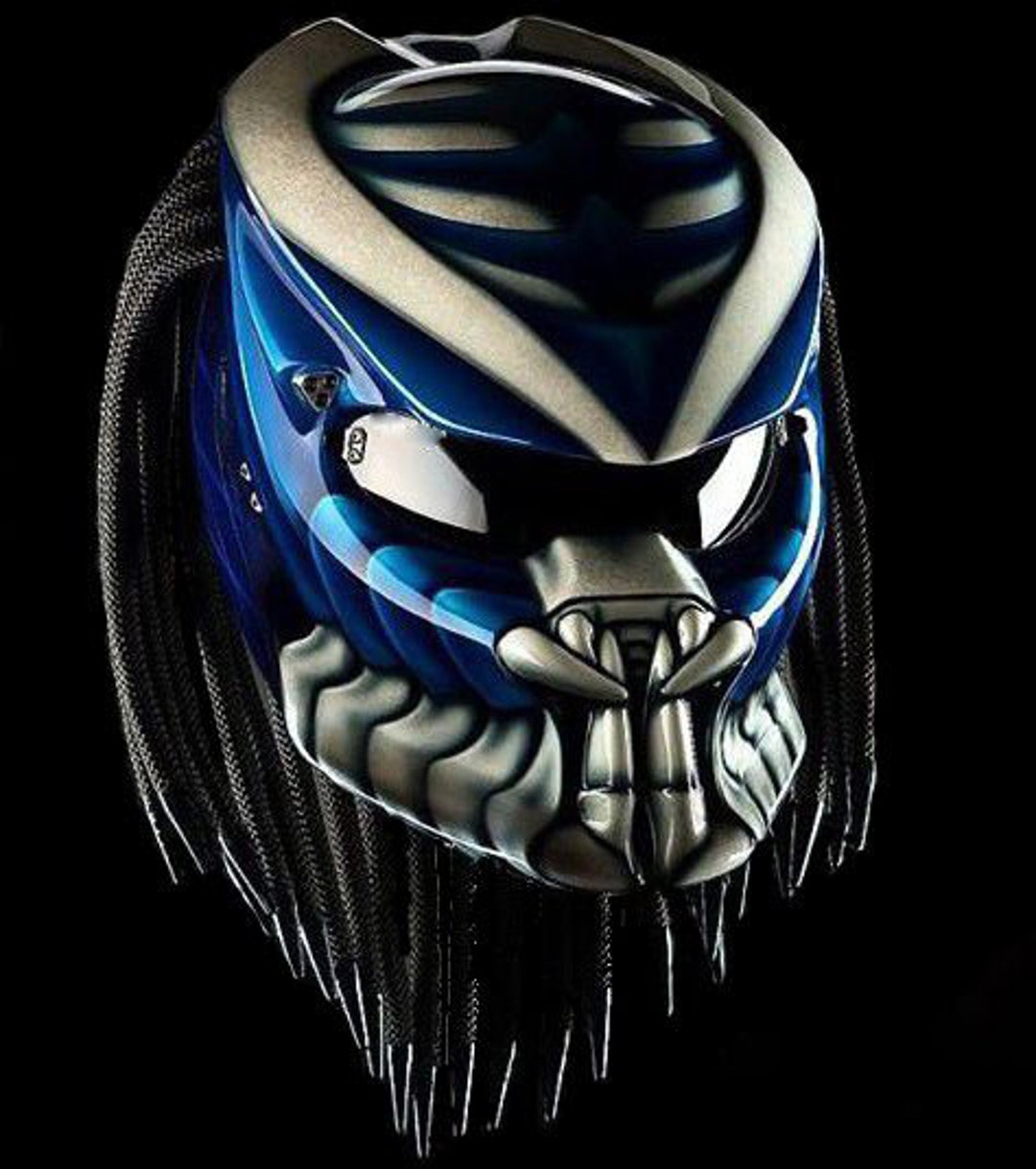Blue White Predator Motorcycle Helmet Custom DOT & ECE Approved - Etsy