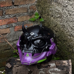 Cyberpunk Evangelion Motorcycle Helmet Custom | Cyberpunk Mask ...