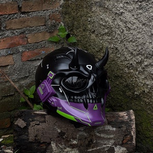 Cyberpunk Evangelion Motorcycle Helmet Custom | Cyberpunk Mask ...