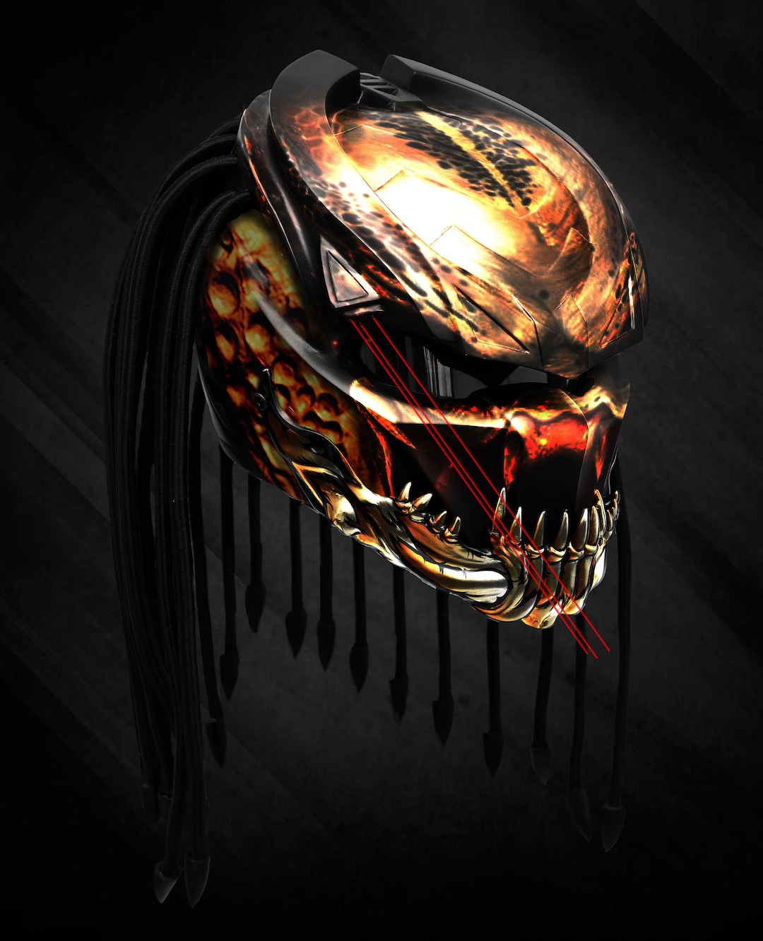 Berserker Predator Skin Fangs Motorcycle Helmet Custom DOT and ECE ...