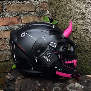 Cyberpunk Motorcycle Helmet Custom | Cyberpunk Mask | Cyberskull | DOT ...