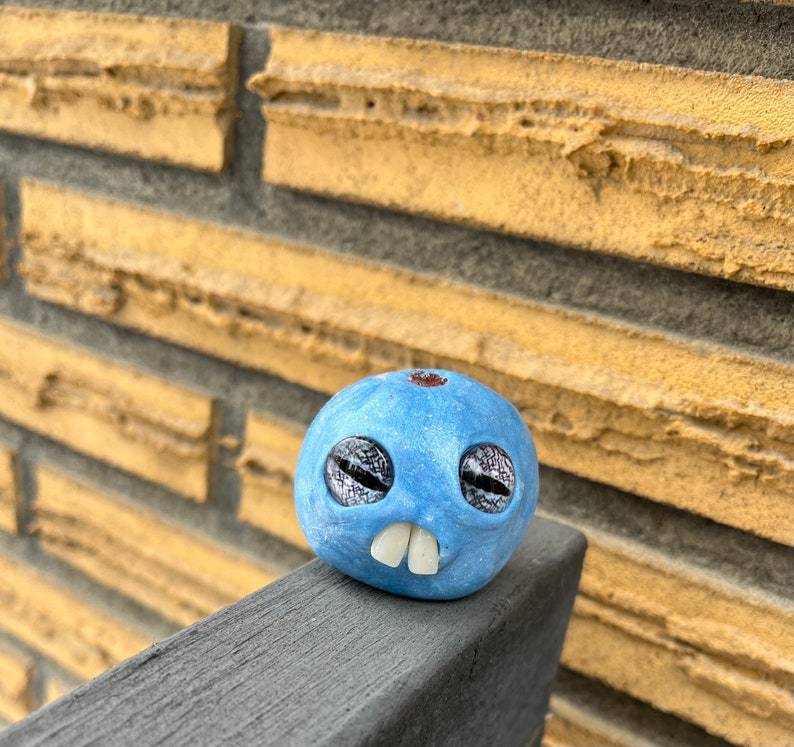 Blueberry Clay Critter, Polymer Clay Creature, Glass Eyes, Cute ...
