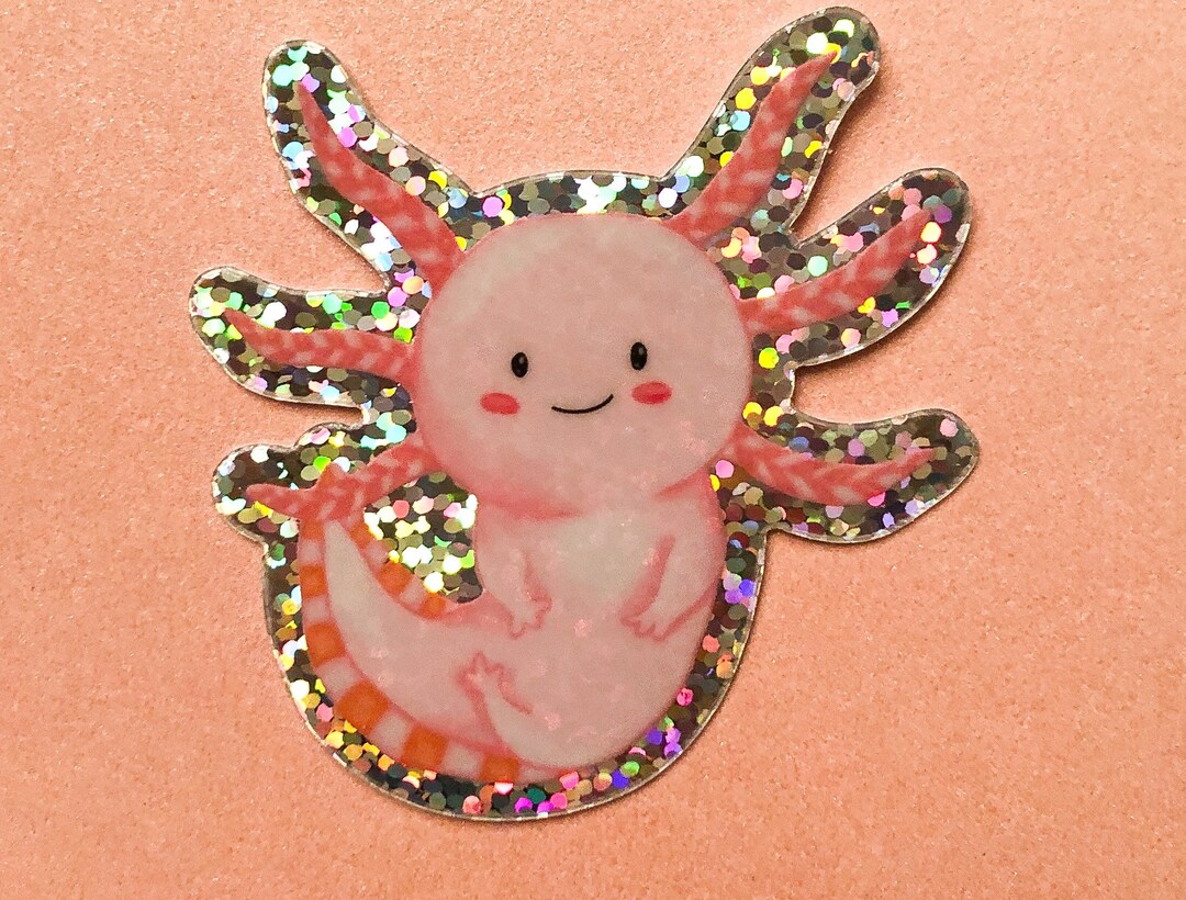 Glitter Axolotl Sticker, Ocean Sticker, Axolotl Art, Cute Axolotl ...
