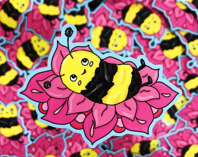 Bee Sticker, Bumble Bee Sticker, Laptop Vinyl Sticker, Cute Water ...