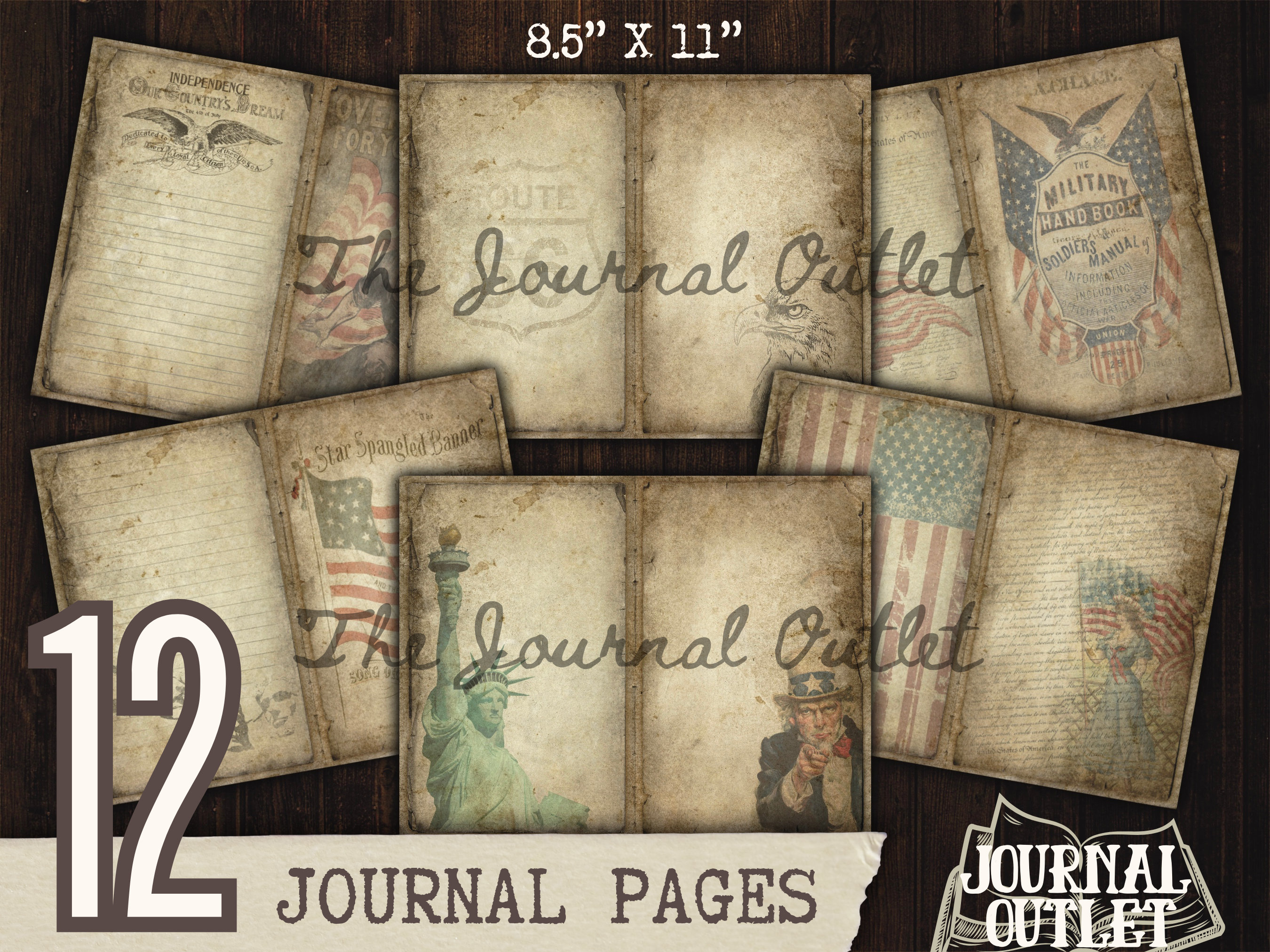 American Patriotic Junk Journal Kit Printable, Fourth of July Ephemera ...