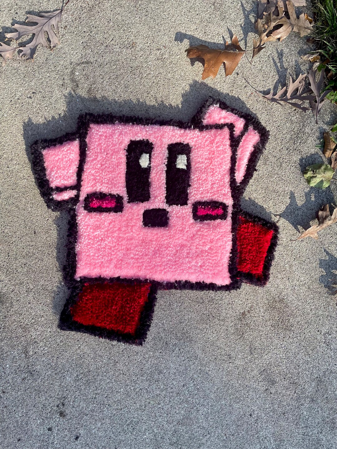 Kirby Minecraft Smash Bros Rug, Square Kirby Rug, Kirby Rug, Hand ...