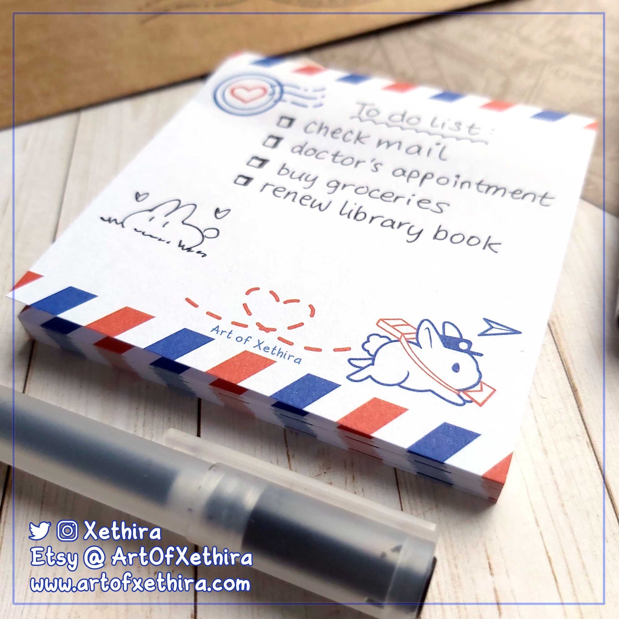 Mail Bunny 3 Inch Post-it Notes Memo Pad Notepad Rabbit - Etsy