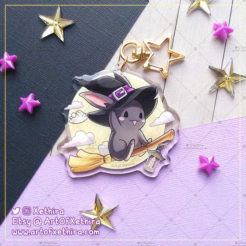 Witch Keychain - Etsy