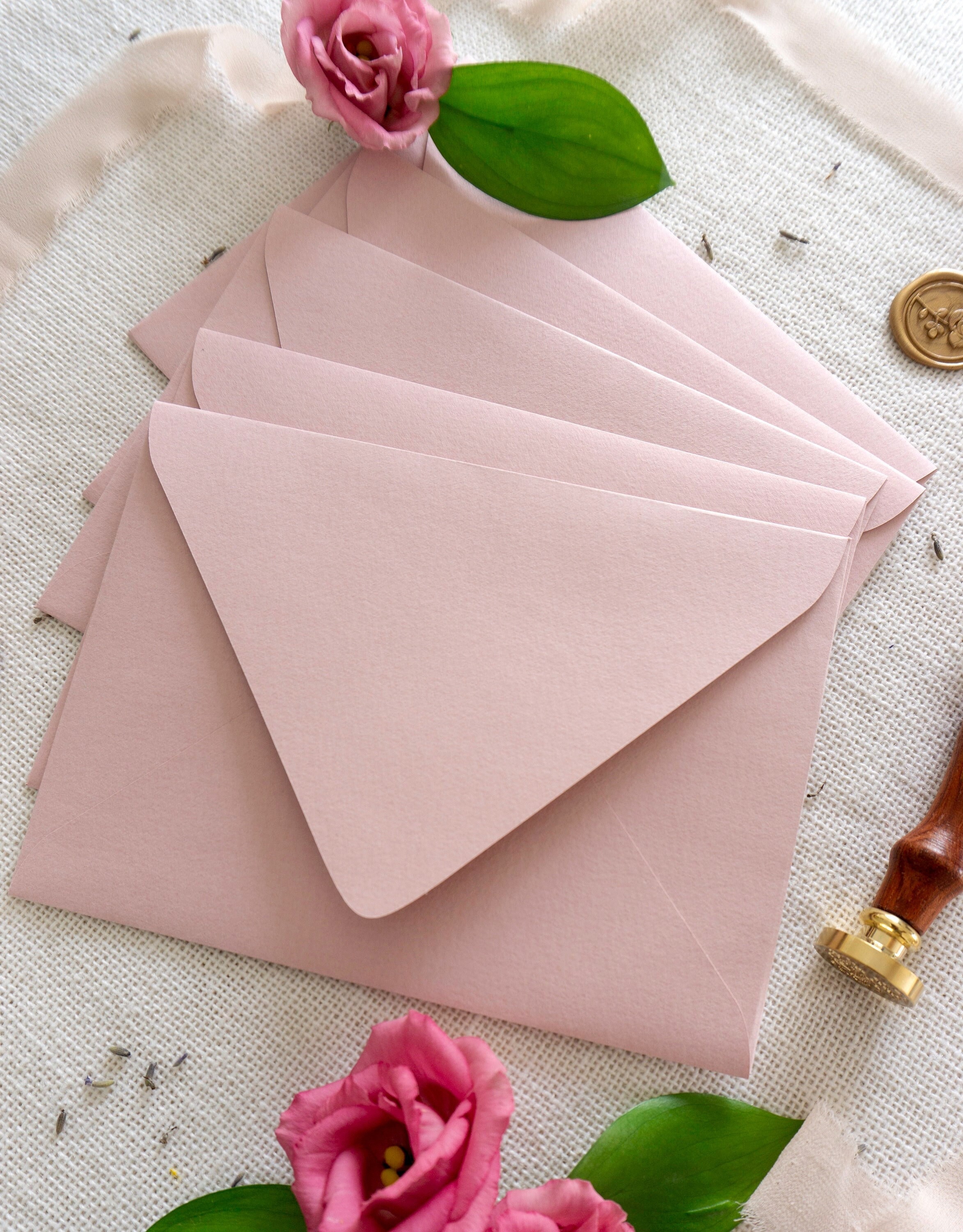 Premium Dusty Pink Envelopes, Euroflap Handmade Envelopes (140gsm), A7 ...