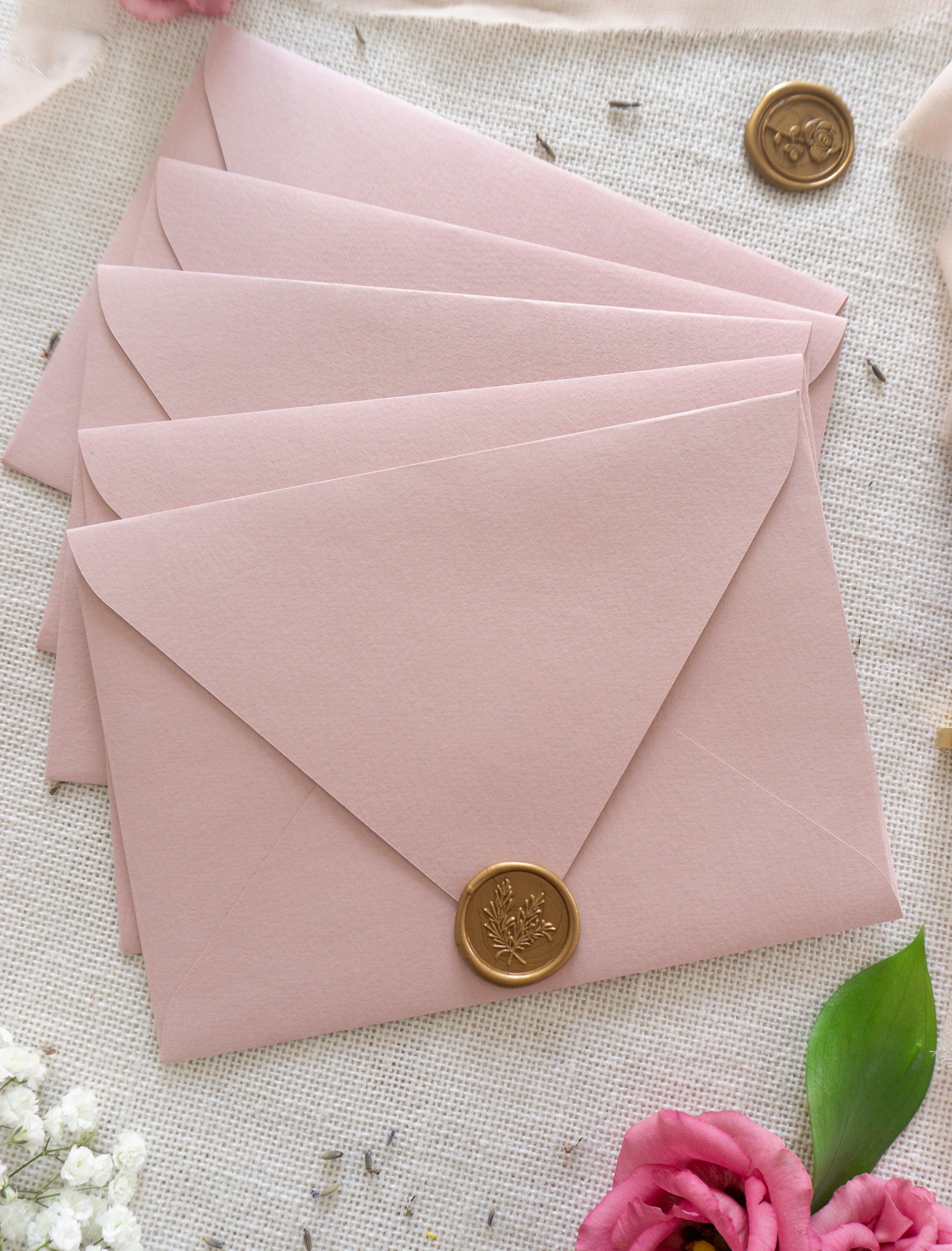 Premium Dusty Pink Envelopes, Euroflap Handmade Envelopes (140gsm), A7 ...