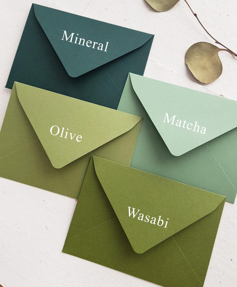 Handmade Green Euroflap Envelopes: 230gsm Heavyweight Cardstock, B6 ...