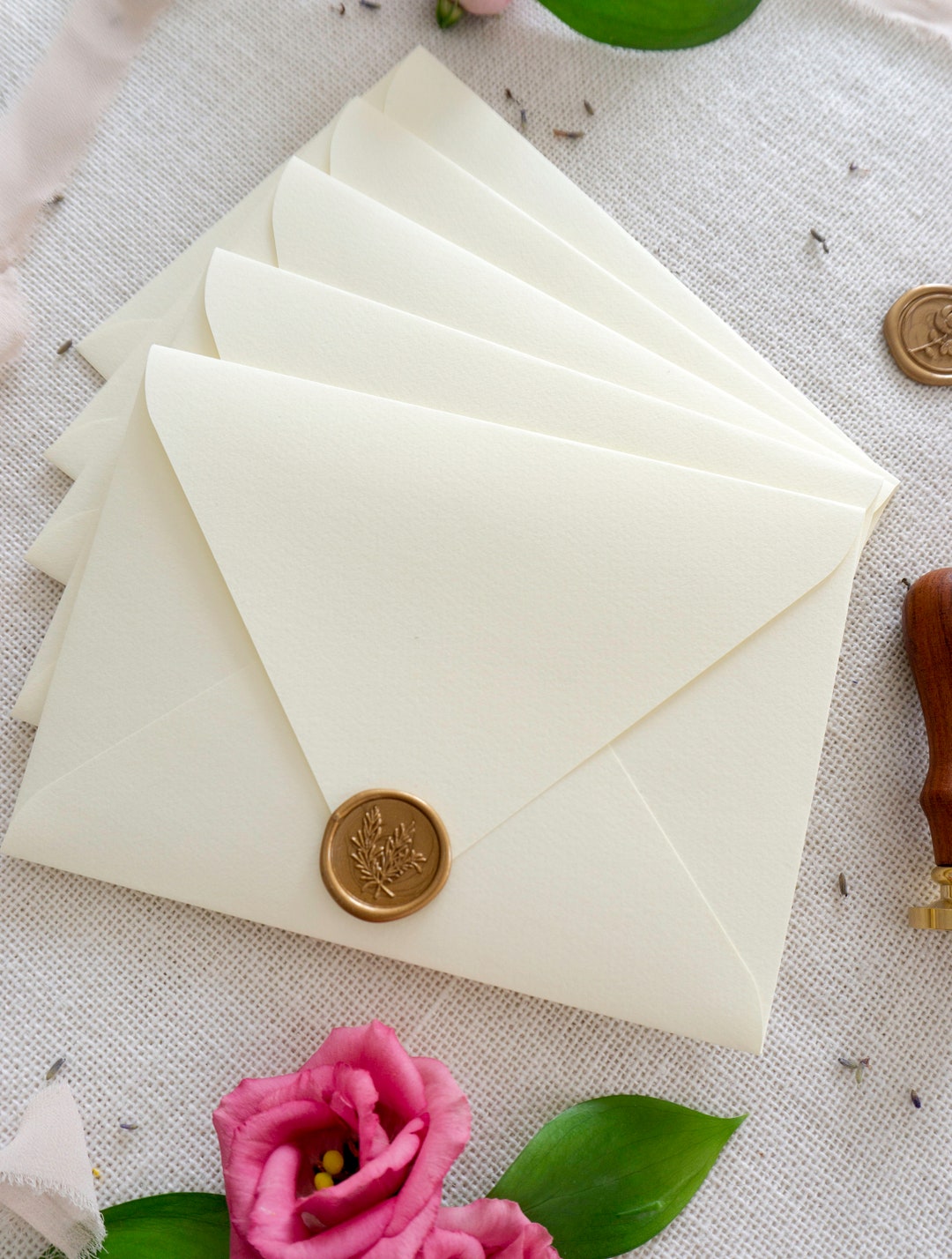 Premium Handmade Cream Euro-flap Envelopes | Heavyweight Textured Paper ...