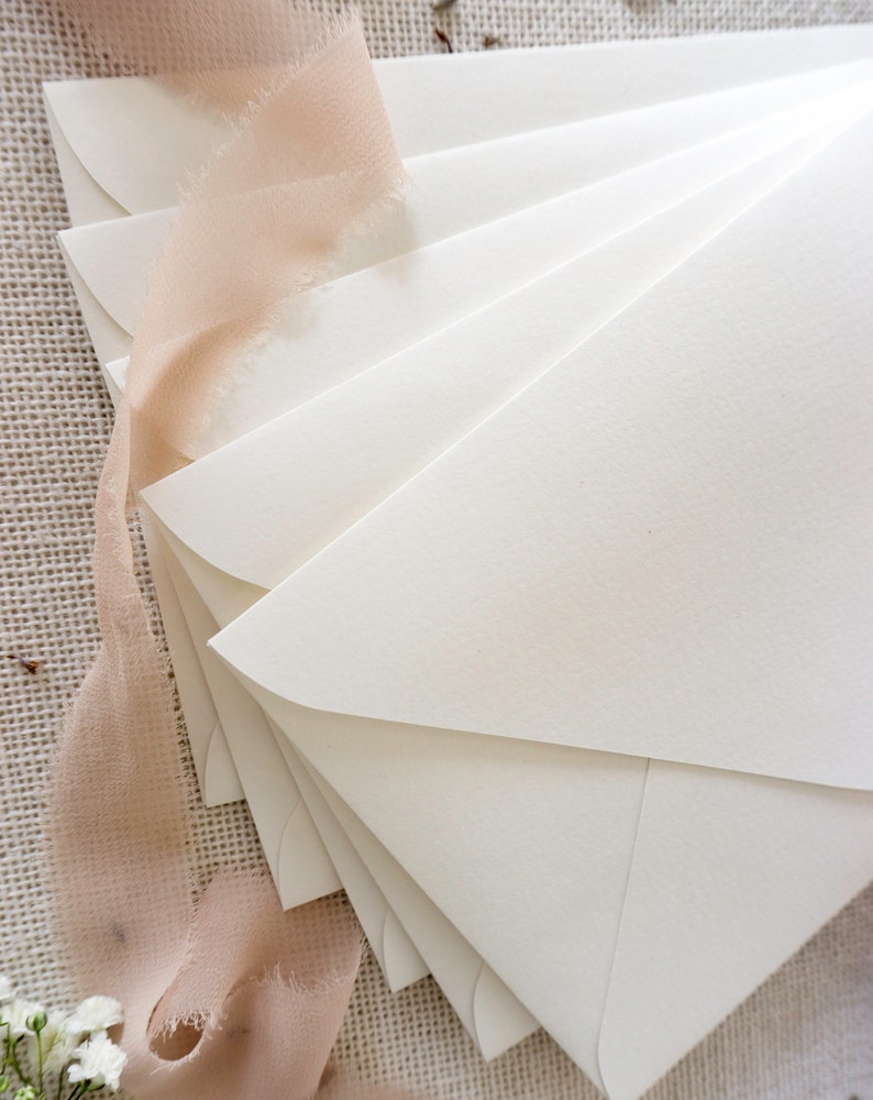 Premium White Matte Envelopes, Euroflap Handmade Envelopes (140gsm), A7 ...
