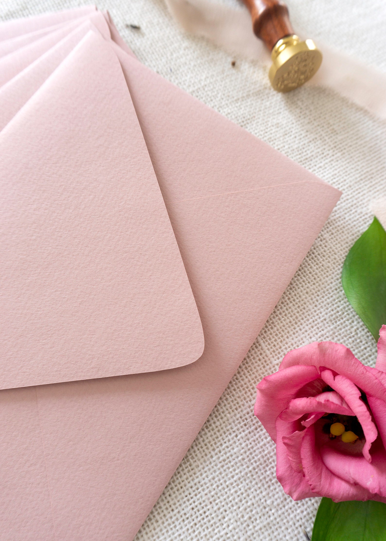 Premium Dusty Pink Envelopes, Euroflap Handmade Envelopes (140gsm), A7 ...