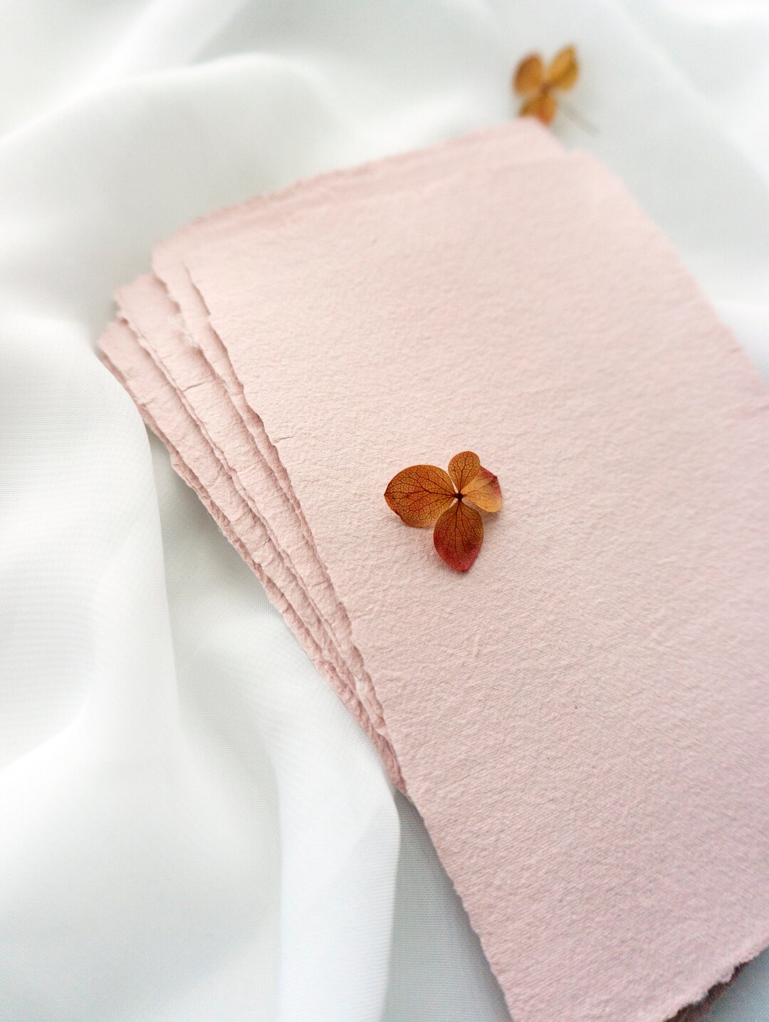 Soft Pink Handmade Paper: Recycled Deckled Edge Cards, A5/a6/name Card ...