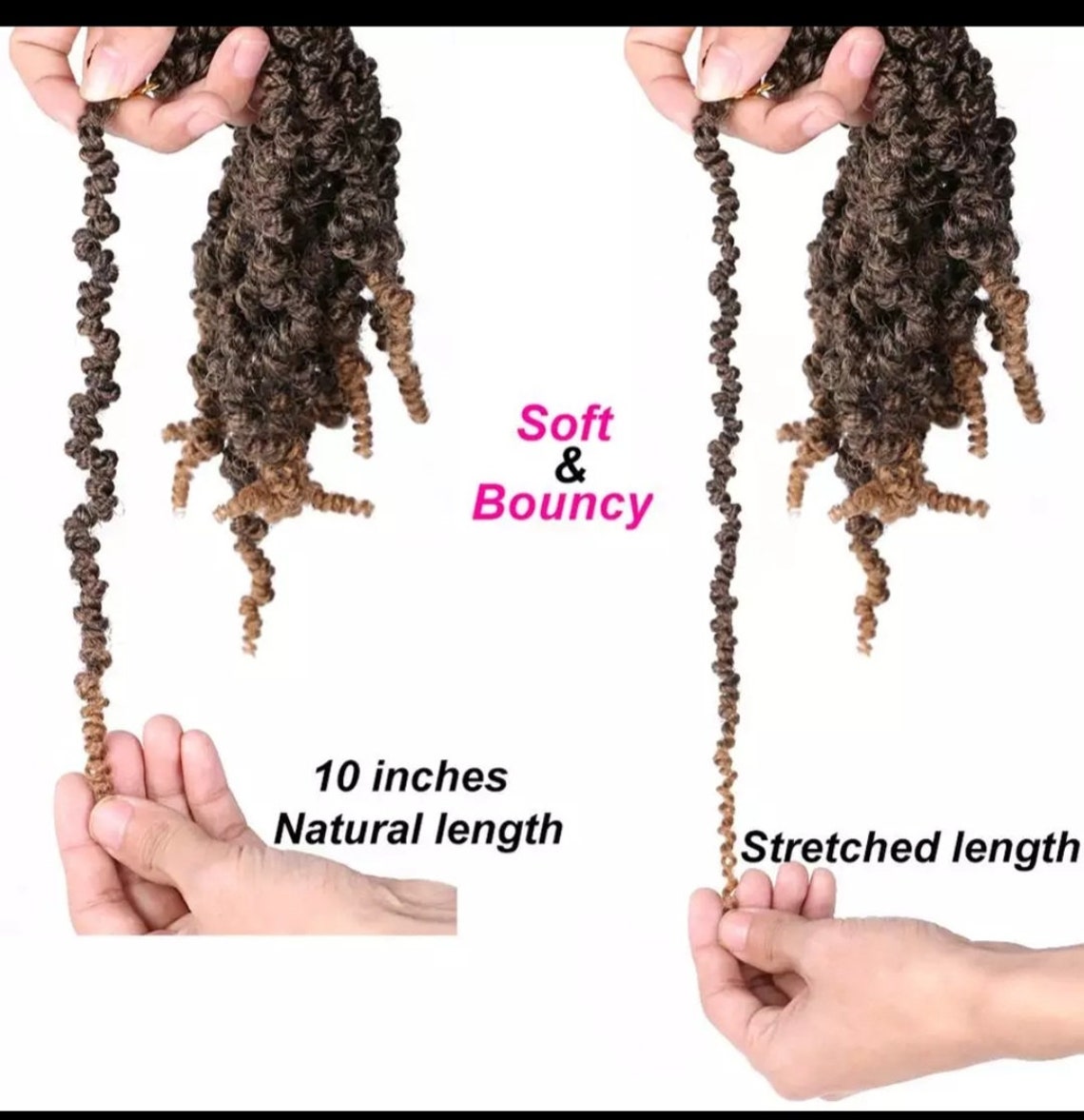 Hair Short Curly Pre-twisted Spring Twist Hair 10 Inch Pre-twisted ...