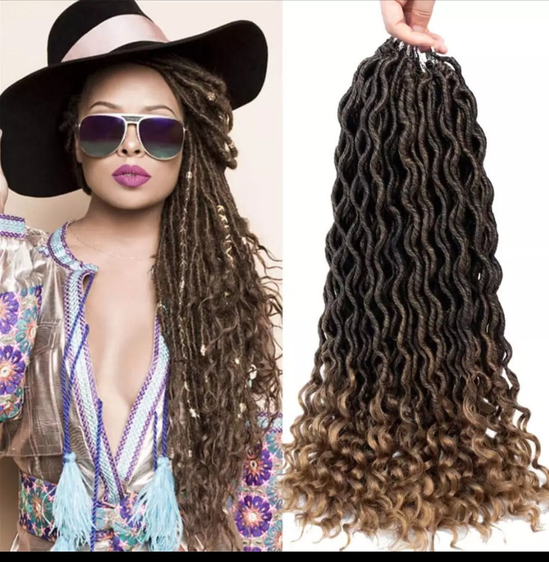 Bohemian Faux Locs Crochet Hair Extension 1824strands 70g Wave ...
