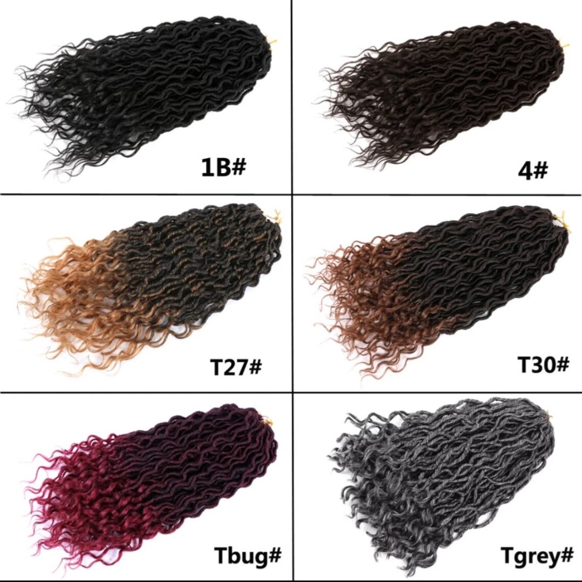 Bohemian Faux Locs Crochet Hair Extension 18"24strands 70g Wave ...