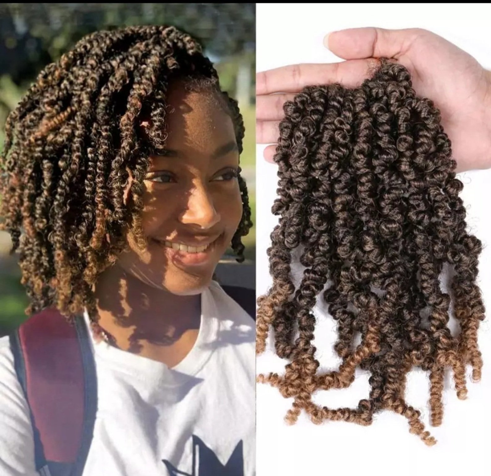 Hair Short Curly Pre-twisted Spring Twist Hair 10 Inch Pre-twisted ...
