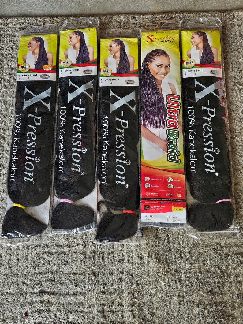 Original X-pression Ultra for Braiding Extensions 100%kanekalon, Pre ...