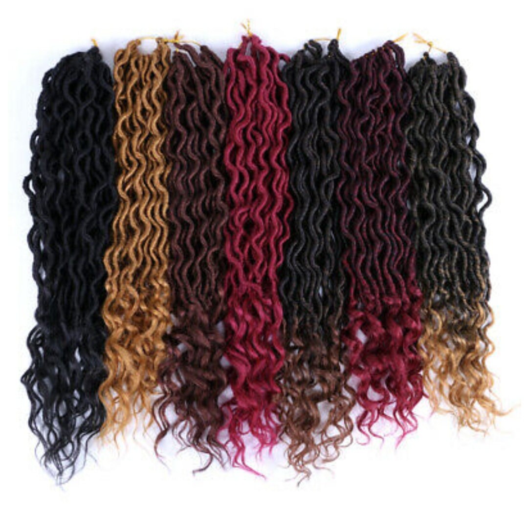 Bohemian Faux Locs Crochet Hair Extension 18"24strands 70g Wave ...