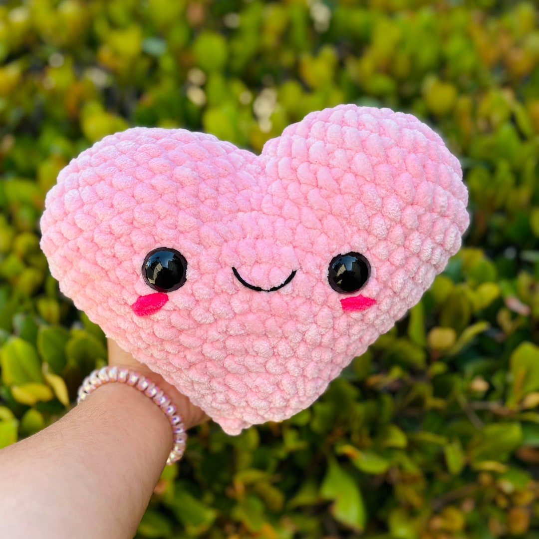Crochet Heart, Heart Plushie, Crochet Heart Buddy, Heart Plush, Crochet ...