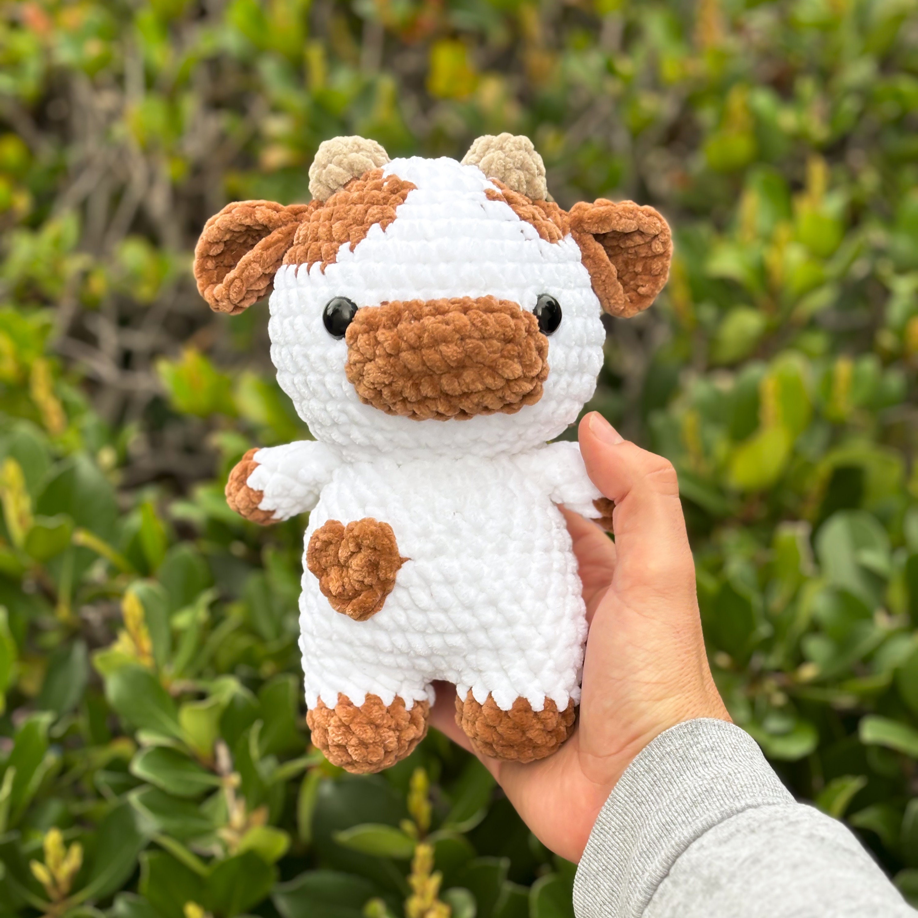 Crochet Cow Plushie, Handmade Amigurumi Plush, Cute Cow Toy, Kawaii ...