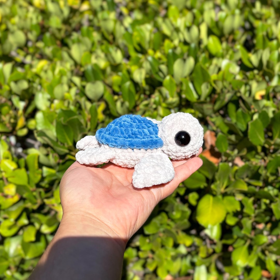 Mini Crochet Turtle Plushie, Handmade Amigurumi Plush, Cute Turtle Toy ...